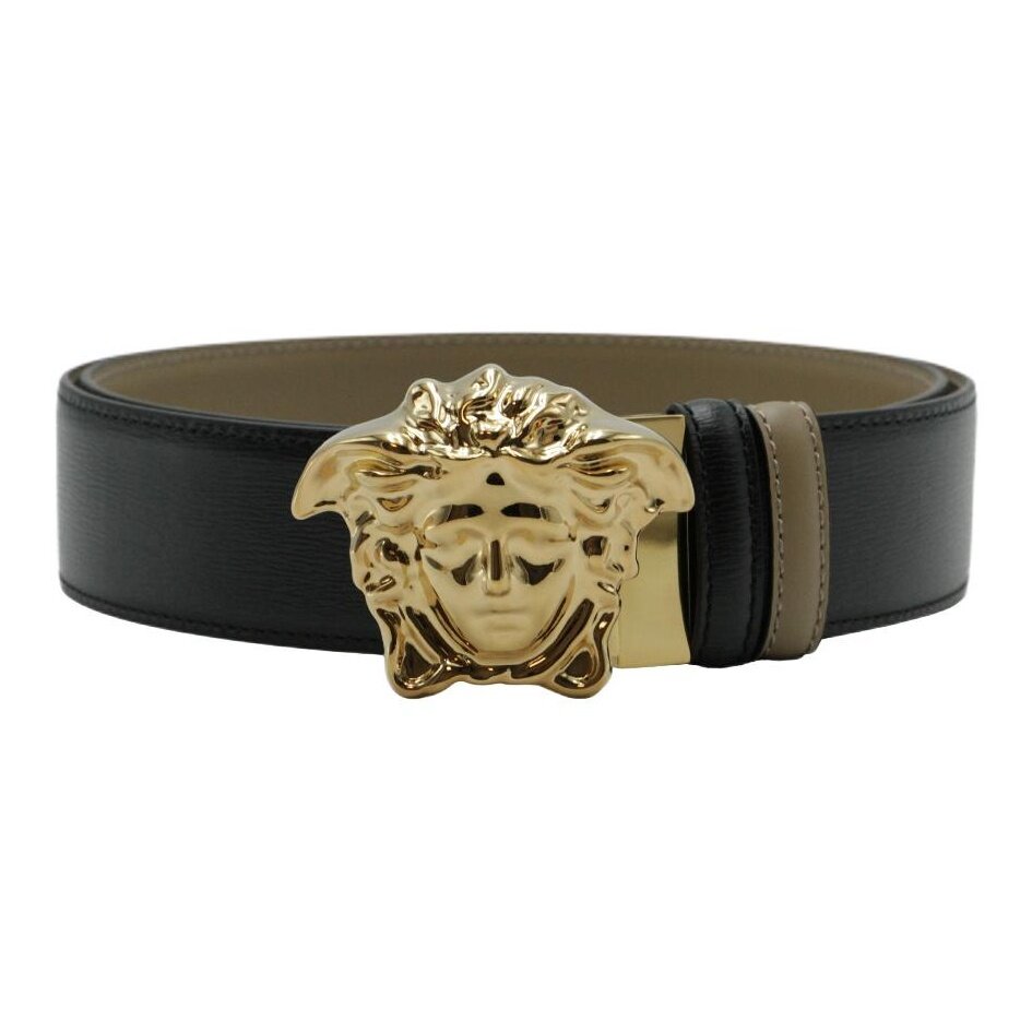 VERSACE Ремни из телячьей кожи Мужской Черный 4CM 100 — фото 1