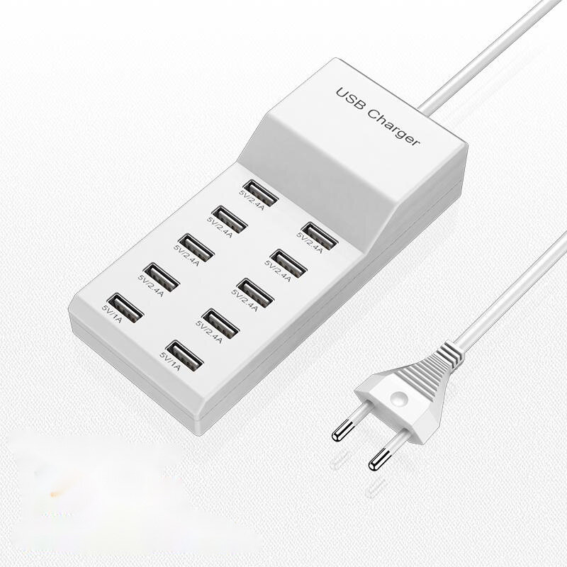 Многофункциональный зарядный блок с несколькими портами USB для мобильных телефонов, 10-портовый, 50W, станция быстрой зарядки, производитель