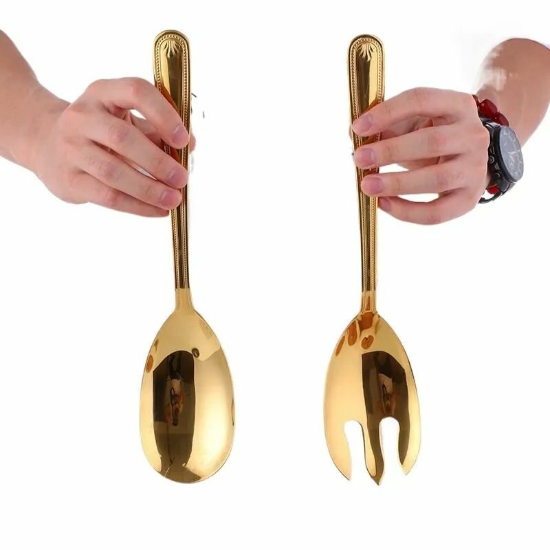 Ложка для салата 2 предм. золотой