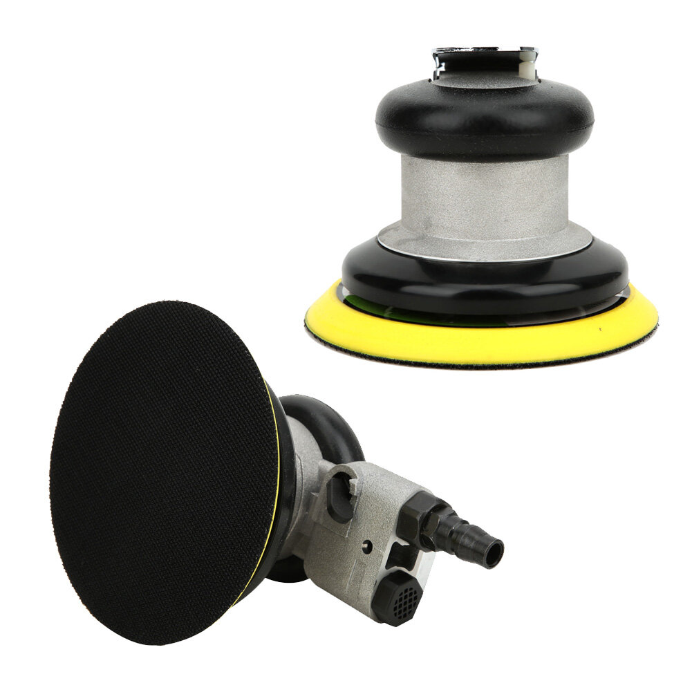 5-дюймовый пневматический шлифовальный станок с пневматическим приводом, шлифовальный станок, японский интерфейс с 5 шт. наждачной бумагой, разъем европейского стандарта