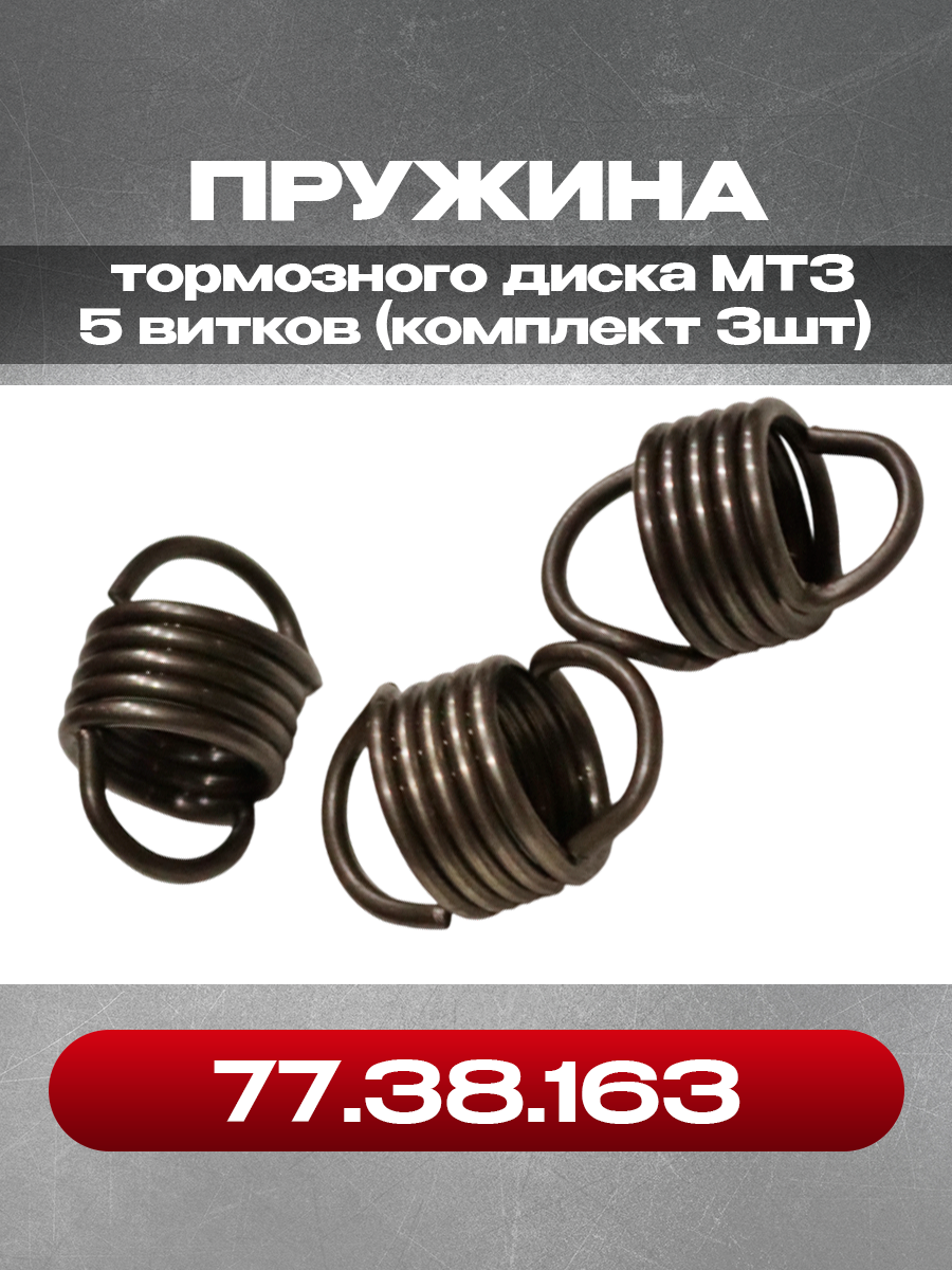 Пружина 77.38.163 схлестки 5 витков тормозного диска (комплект 3 шт)