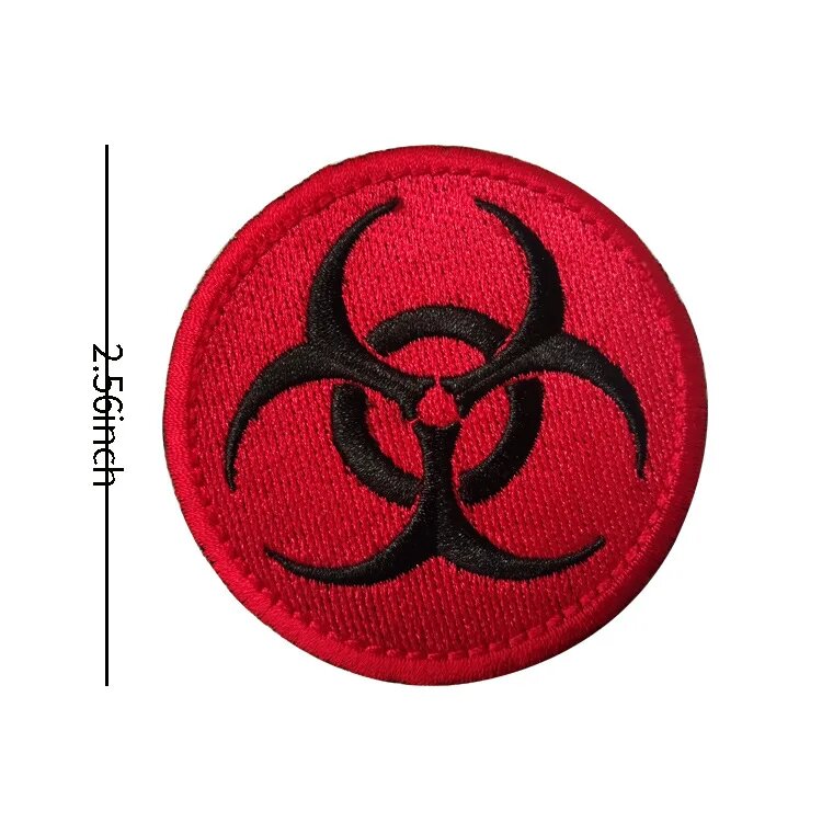 Красный тактический патч Biohazard 6.5cm