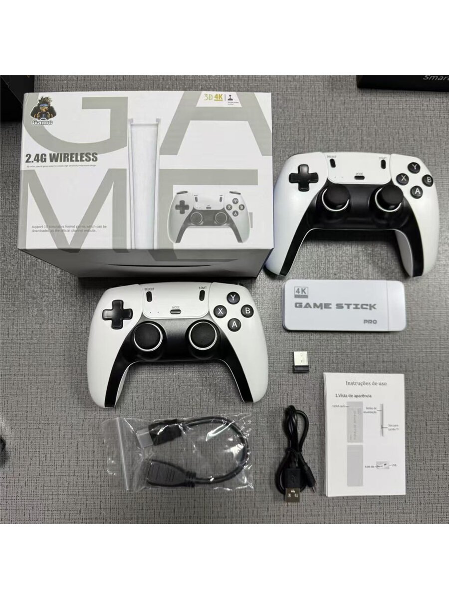 Игровая приставка 4K TV Game Stick M15, встроенная в 40000/50000 игр, Портативный игровой плеер 128G, Беспроводной контроллер Ретро-геймпад