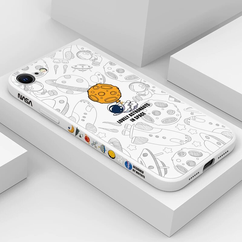 Силиконовый чехол для iPhone 7, белый, полная защита, противоударный