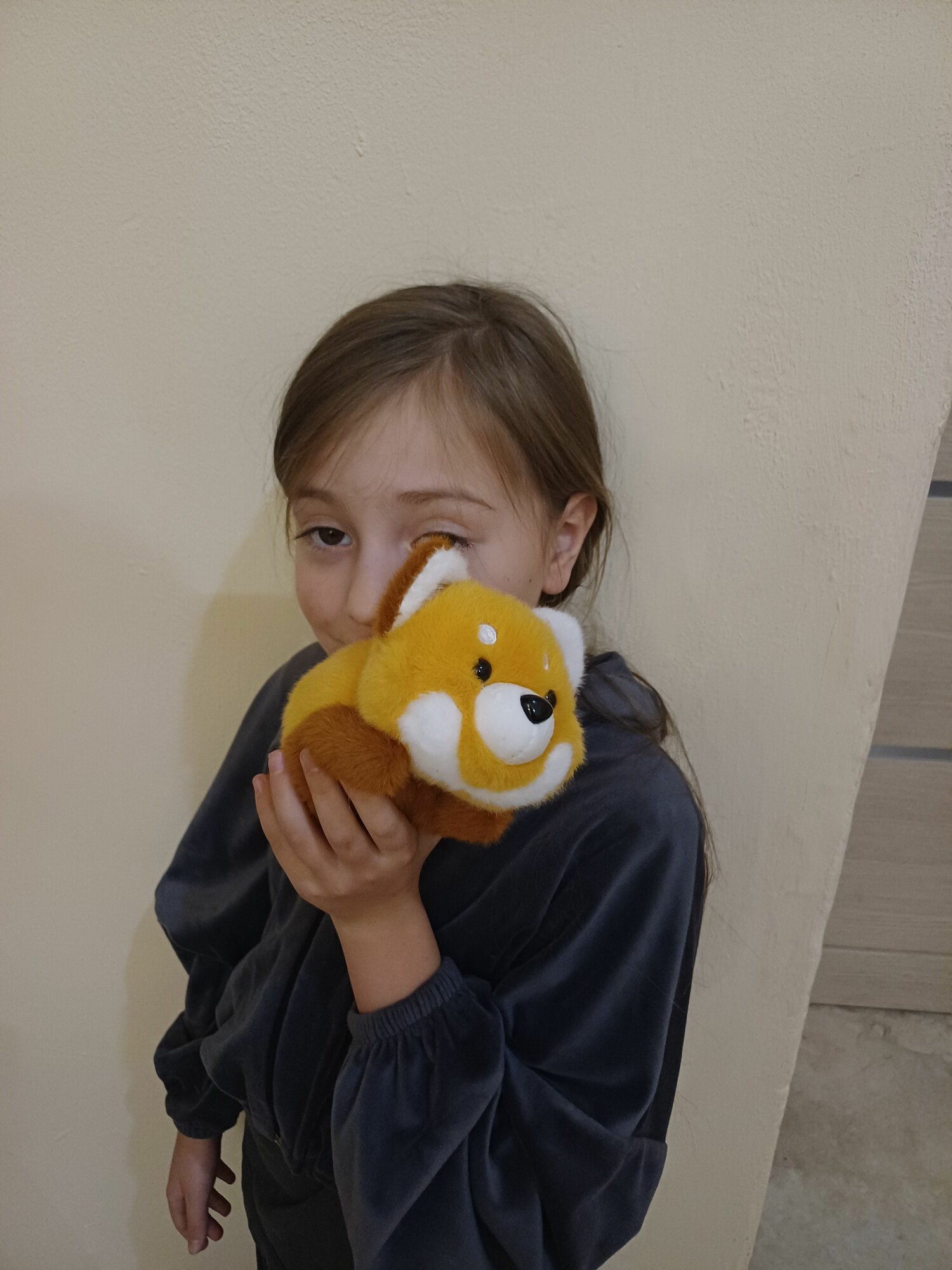 Плюшевый енот ароматизированный с шариками антистресс, 25 см