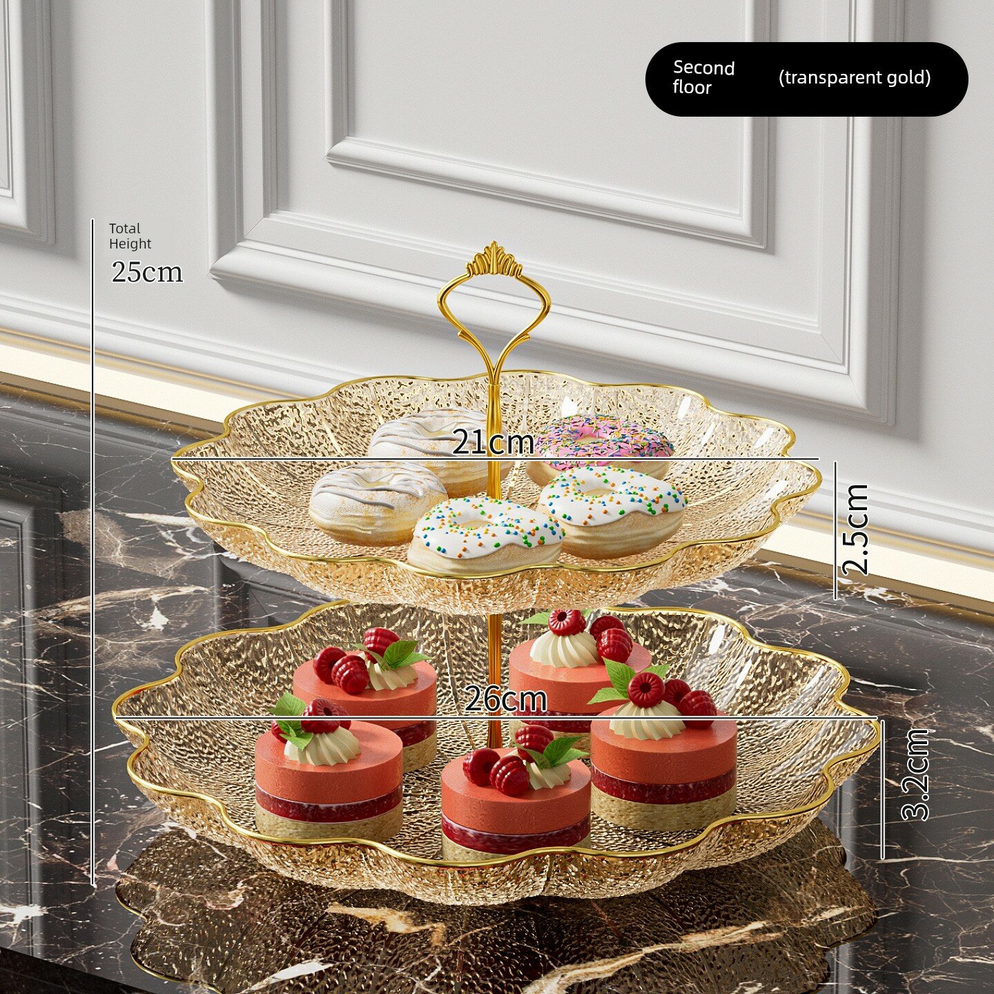 Легкая роскошная многоярусная фруктовница для журнального столика в гостиной, для демонстрации сухофруктов и закусок,