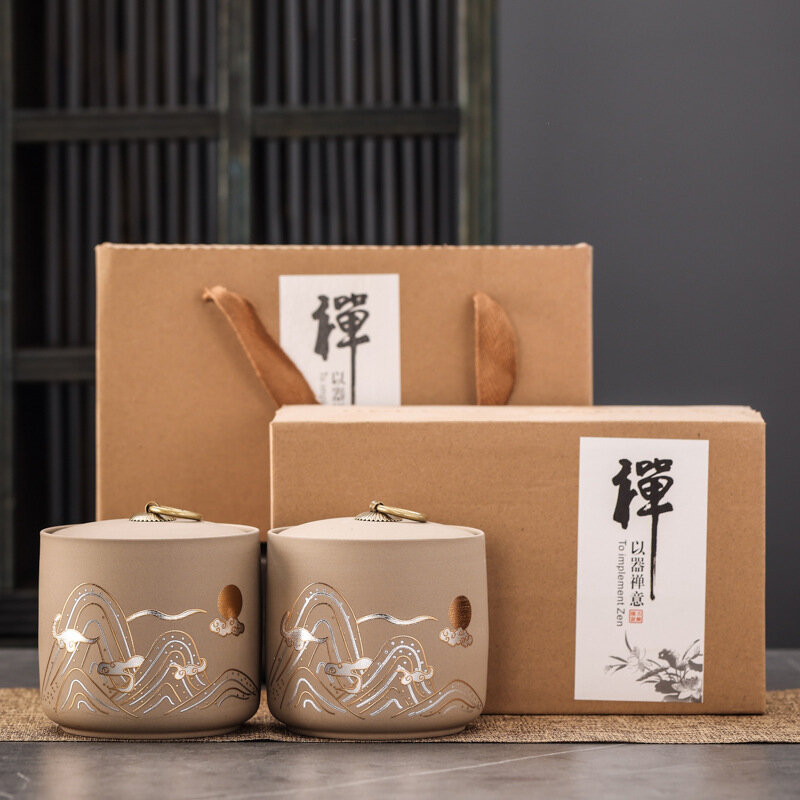 Упаковка для чая, пустая подарочная коробка, керамическая фиолетовая глина, грубая керамика, герметичная чайная банка, пуэр, зеленый чай, да хун пао, общая версия чайной коробки