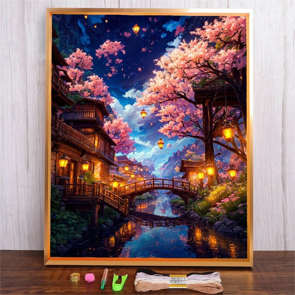 Вышивка крестом "Вишневое дерево", 40x50см, 14CT