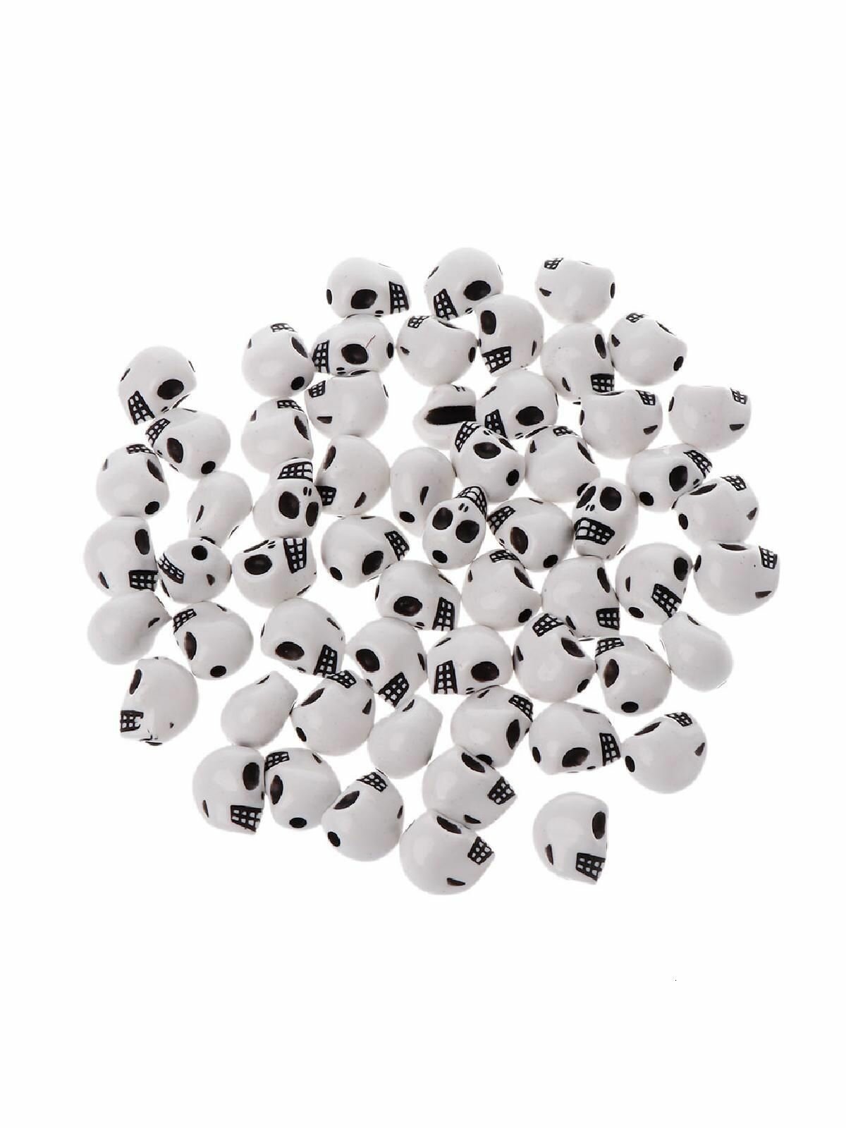 60 штук черепов для украшений, Белый