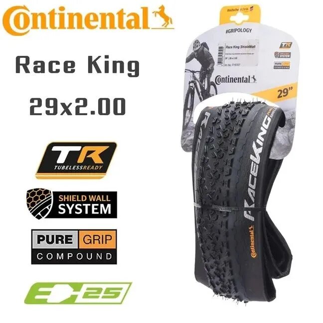 Continental Покрышка Race King 29x2.0 дюйма, складная, для кросс-кантри