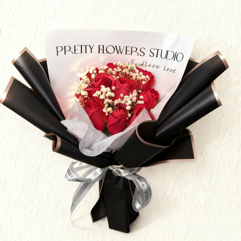 Дробленый лед, голубая роза, вечный цветок, гипсофила, сухой букет, подарок на Qixi, Рождество, День святого Валентина, день рождения для девушки