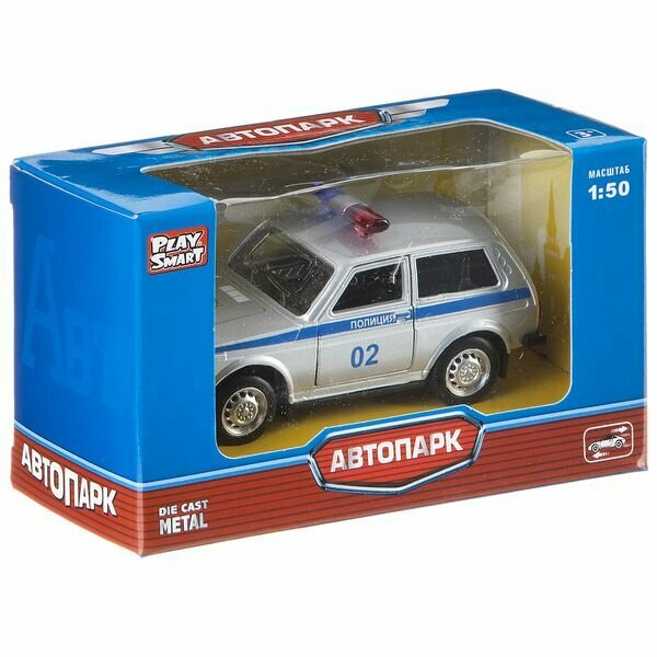 Автопарк Модель машины Лада 2121 Полиция металл, инерционная 1:50 6400B с 3 лет