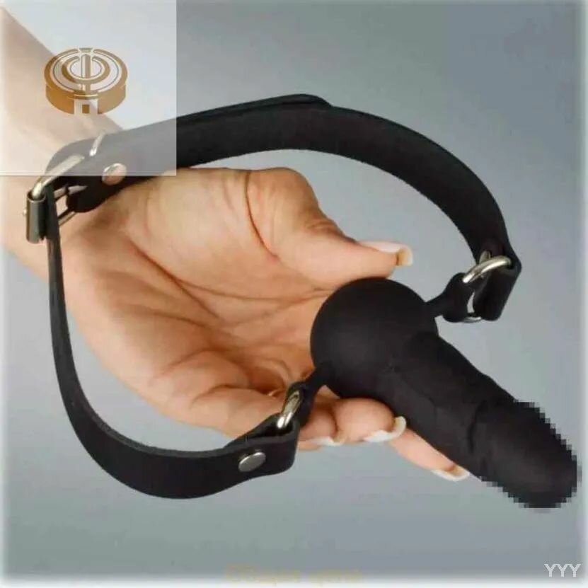 Кляп-шар с фаллосом натуральная кожа 18+