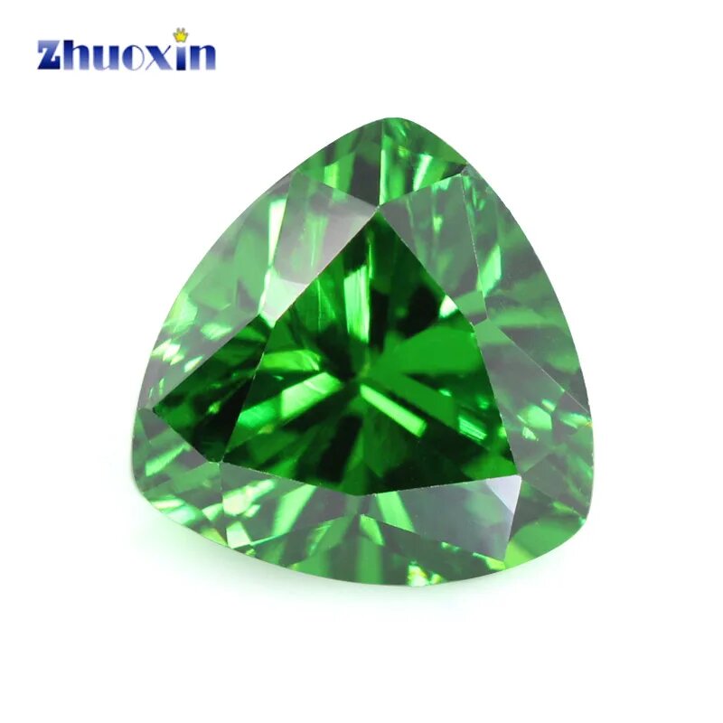 Многоцветные кубические цирконии Excellent Heart 5A Изумрудный, 3x3mm 20pcs, Green