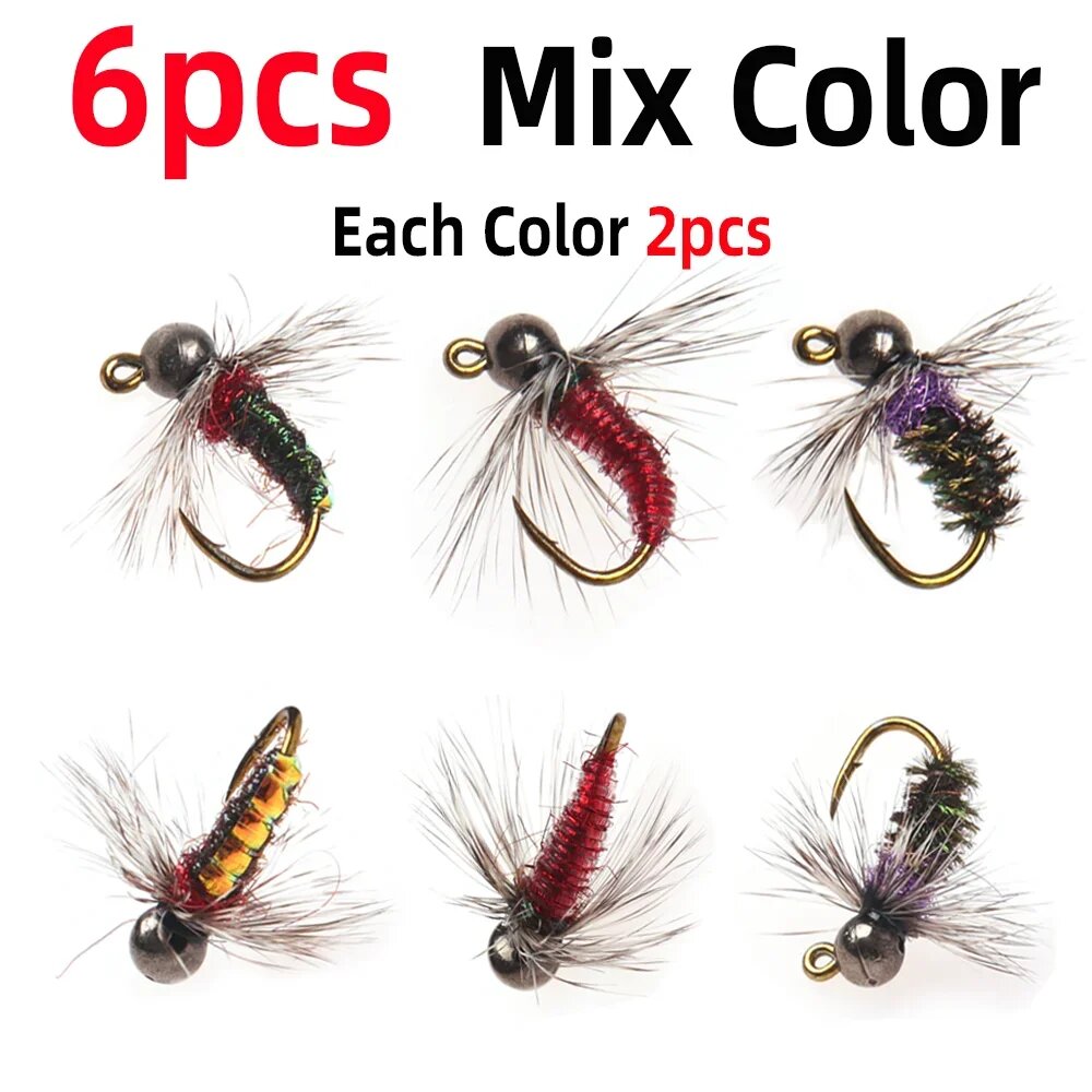 Vampfly 4 шт./6 шт. голова из бисера Grizzly Hackle джиг нимфа Fly быстро тонущие евро нимфы нахлыстовые мушки форель виноградная рыболовная приманка