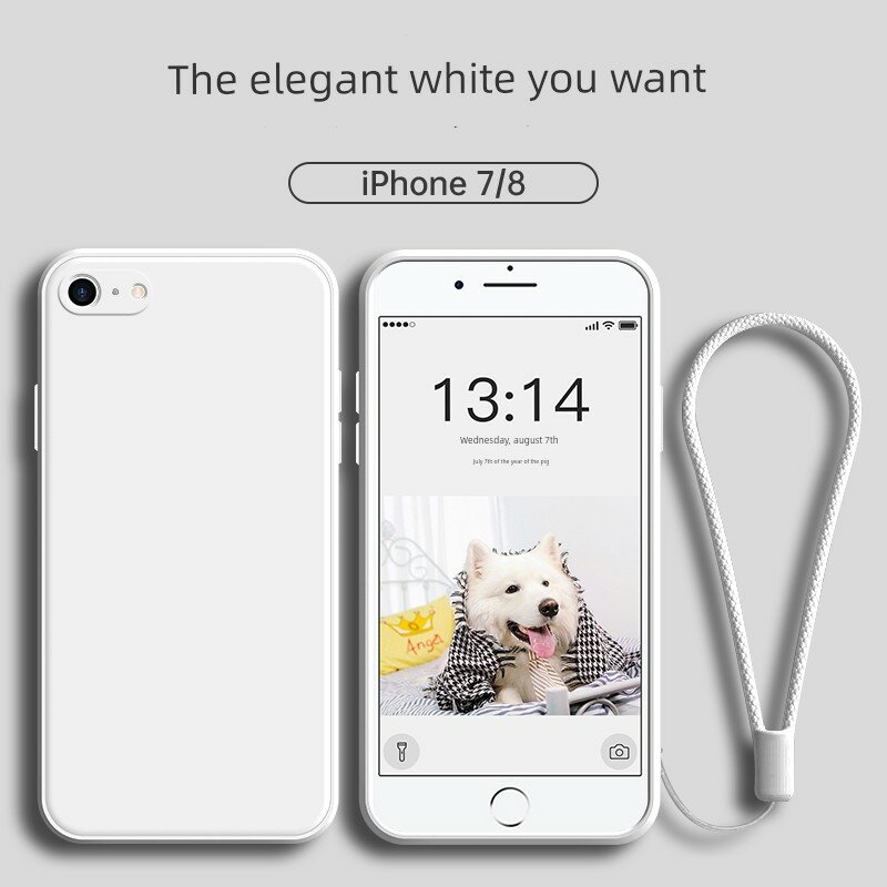 Ультратонкий силиконовый чехол для iPhone 7/8/SE — полная защита от падений и скольжения в белом цвете