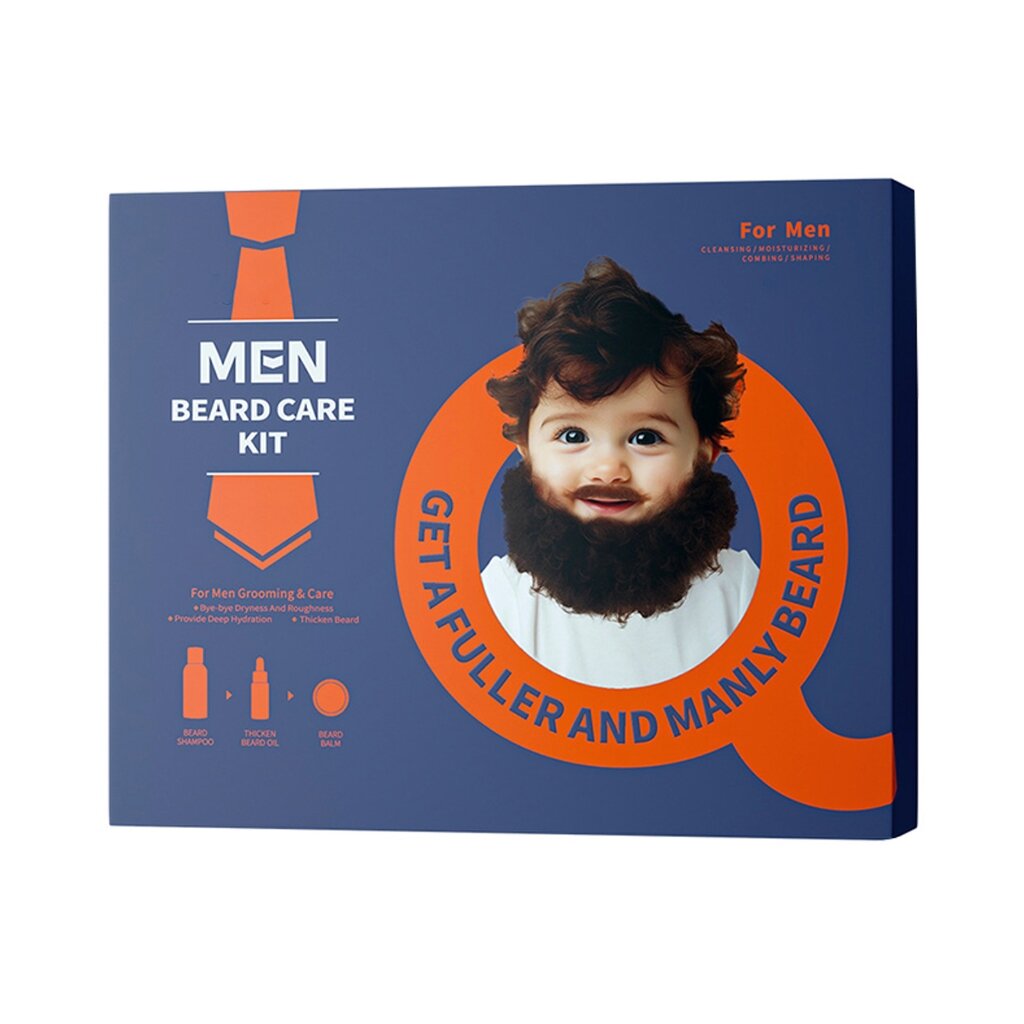 Набор Для Роста Бороды Необходимый Набор для Бороды включает Бальзамы Для Бороды, Масло Для Бороды, Средство Для Мытья Бороды