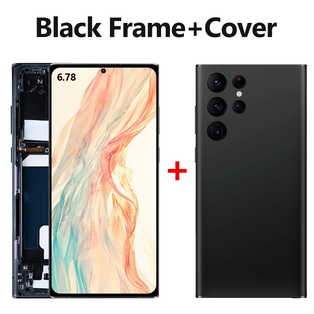 Новый AMOLED-дисплей EU 6,78 дюйма для Samsung Galaxy S22 Ultra 5G LCD S908 S908B EU 6.78 Black Kit