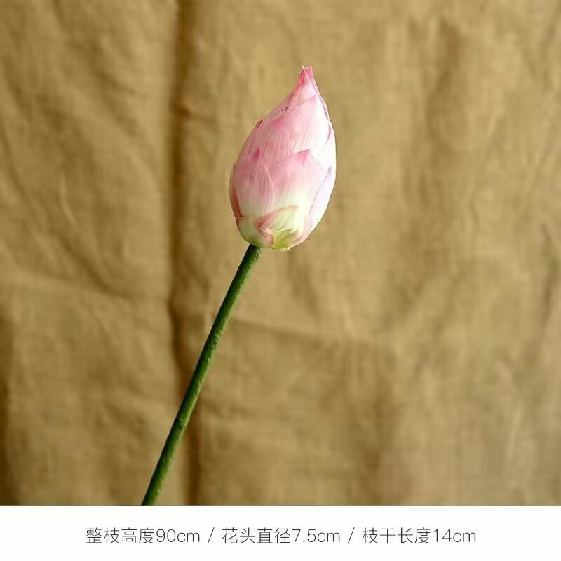 Искусственный цветок лотоса в китайском стиле, реалистичный на ощупь, с листьями и стеблем, декор для пруда с лотосами, искусственные цветы, флористическое искусство, реквизит для представлений Будды