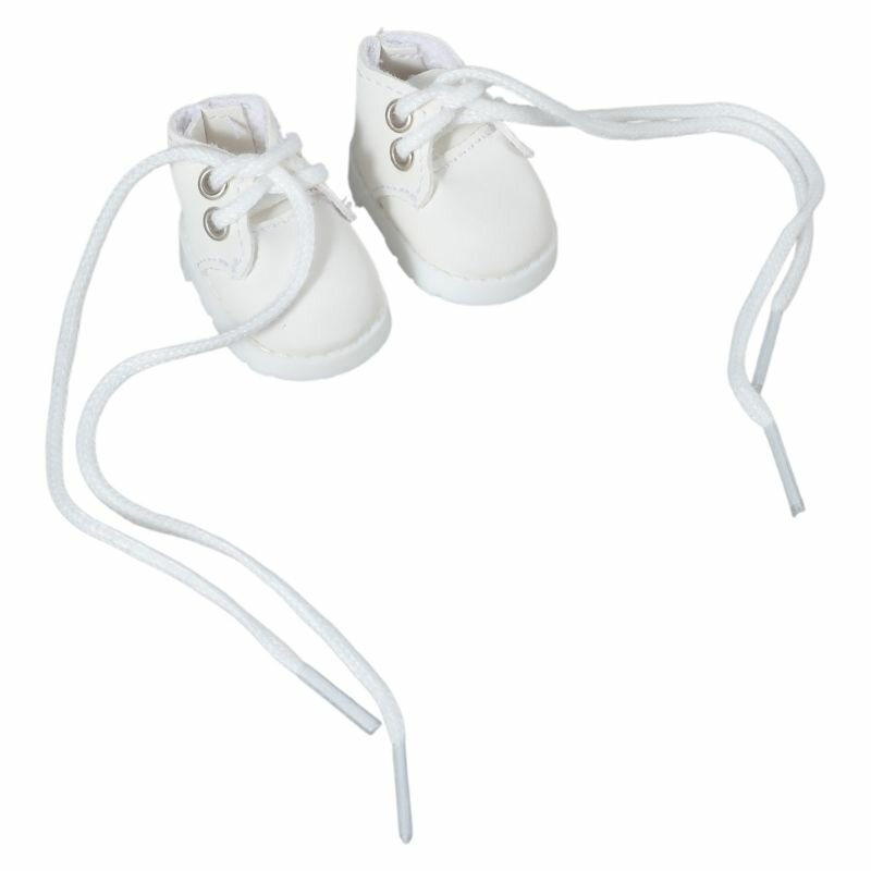 Кукольная обувь, совместимая с куклами ростом 17 см, модные сапоги на шнуровке для переодевания-белый