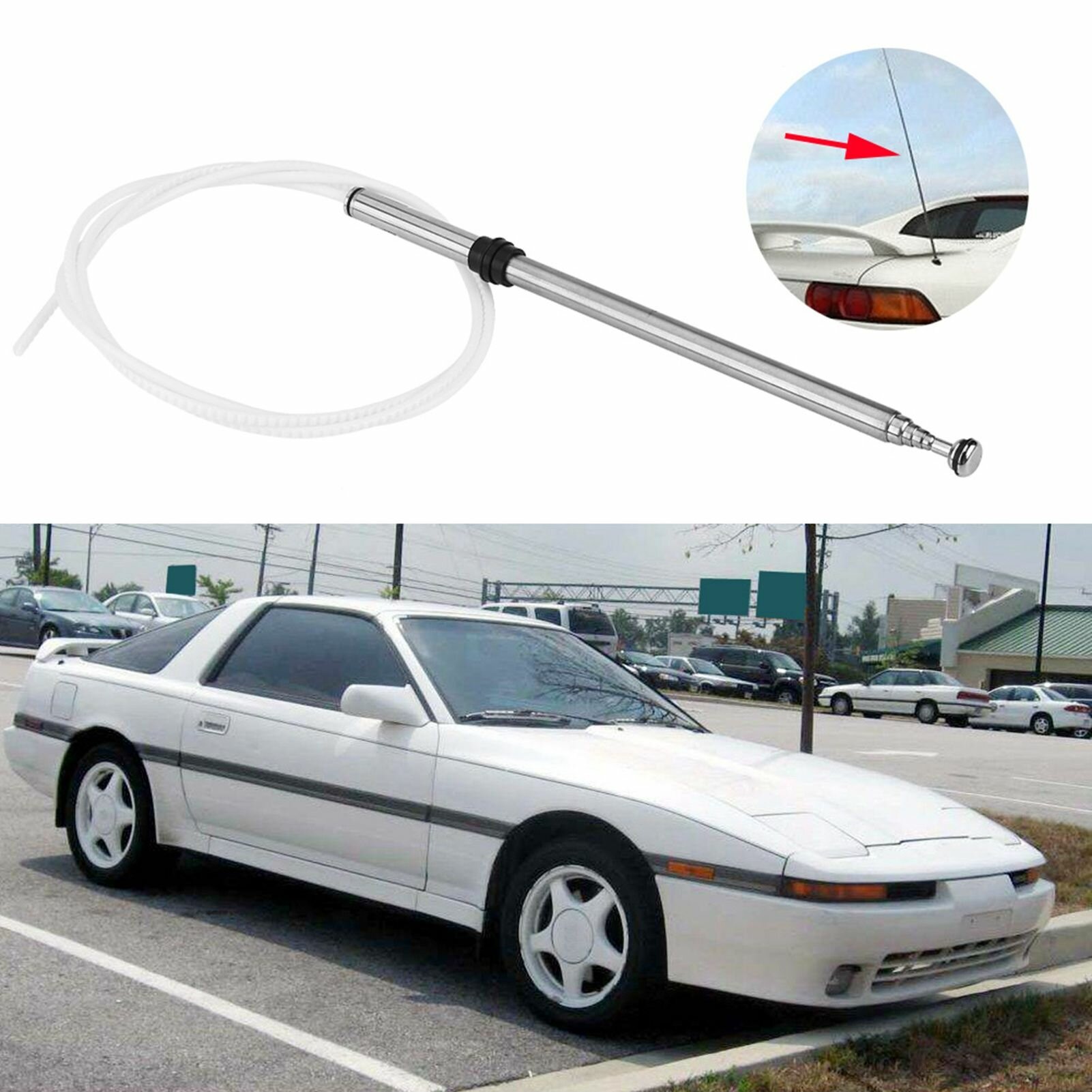 Автомобильная AM/FM радиоантенна для Toyota Camry, Celica, MR2 — нержавеющая мачта 24,5 см, подходит под штатное основание