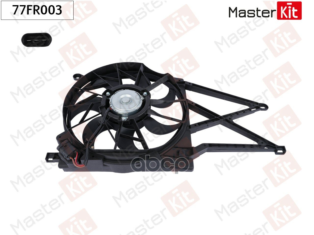Вентилятор охлаждения радиатора Opel ASTRA G (T98) ASTRA H (A04) 1998 - 2014 MasterKit арт. 77FR003