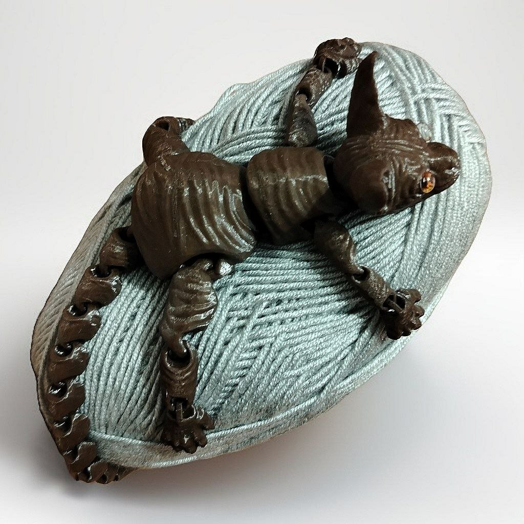 Игрушка антистресс "Кот сфинкс", пластик, 3D, 24 см, шоколадный цвет — фото 1