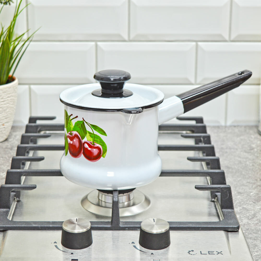 Ковш 1л с крышкой с рисунком