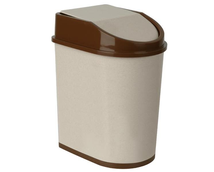 Контейнер для мусора 5л, бежевый мрамор