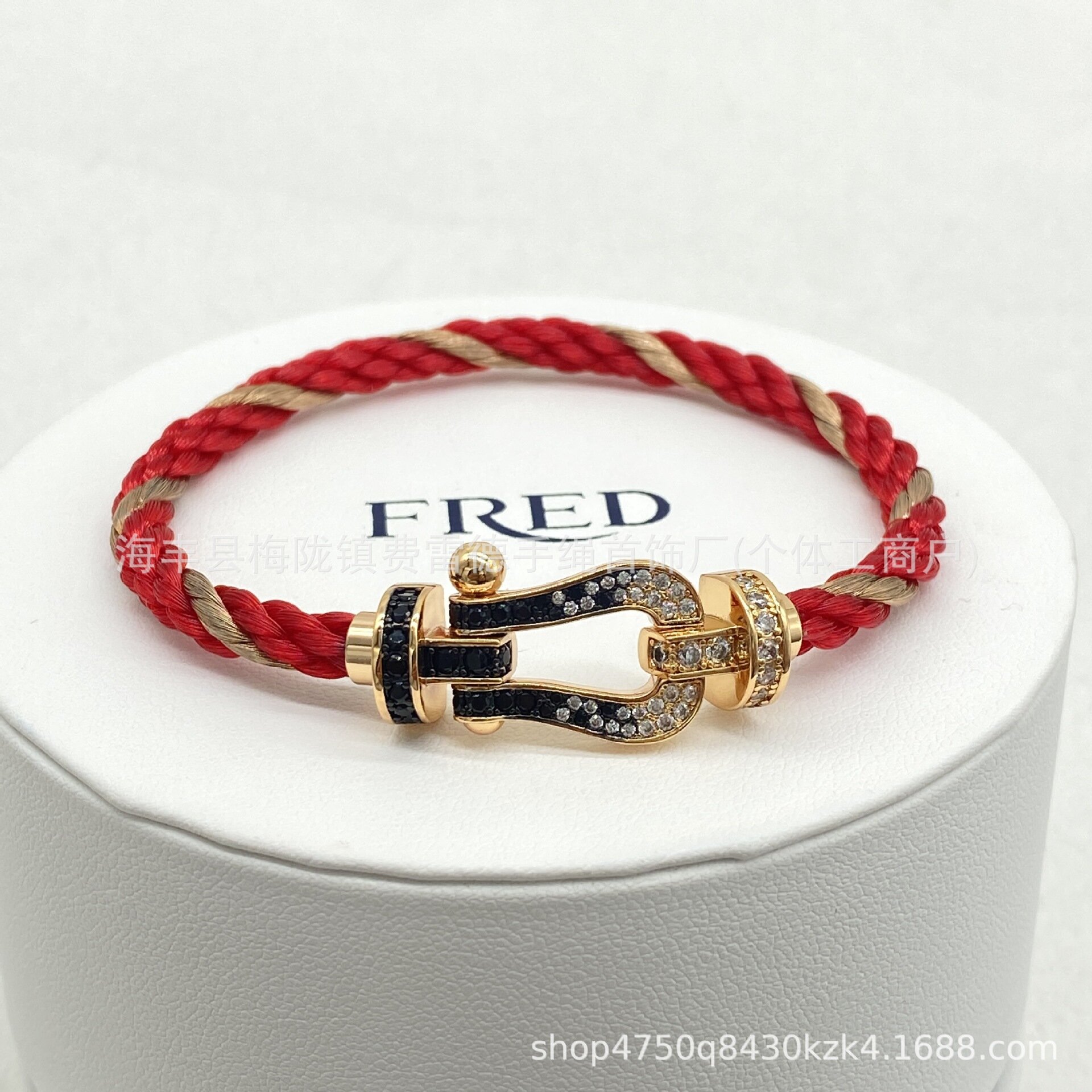 Браслет с пряжкой в виде подковы для мужчин и женщин, красная нить, зодиакальный год, удача, DIY плетеный шнур, стальной браслет, прямая продажа от производителя