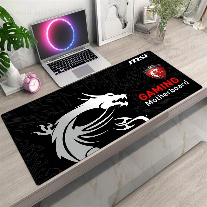 Msi Игровой коврик для мыши 900x400 черно-красный дракон игровой плеер компьютерная клавиатура настольный коврик