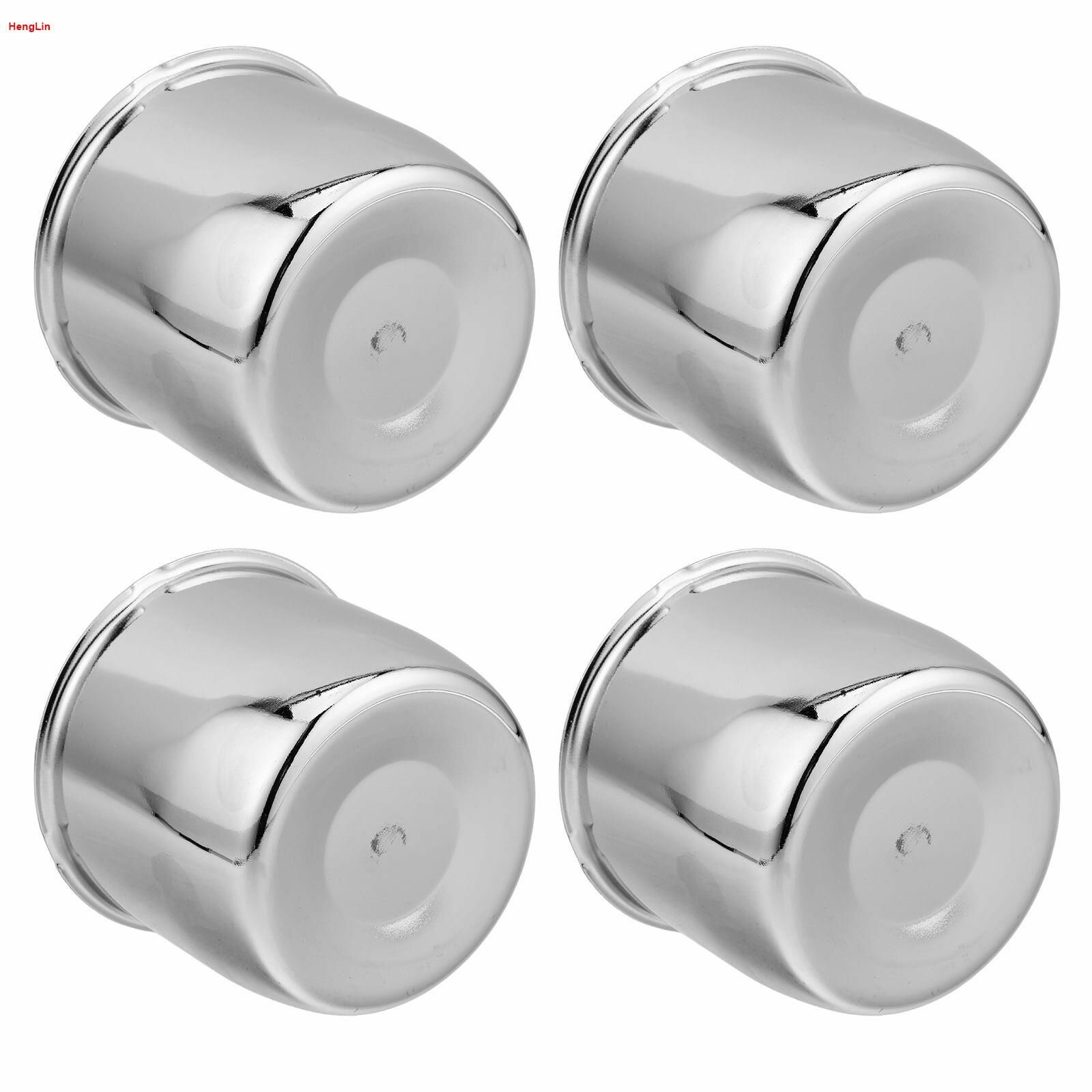 Набор из 4 металлических серебристых колпаков для защиты ступиц прицепов диаметром 108 мм