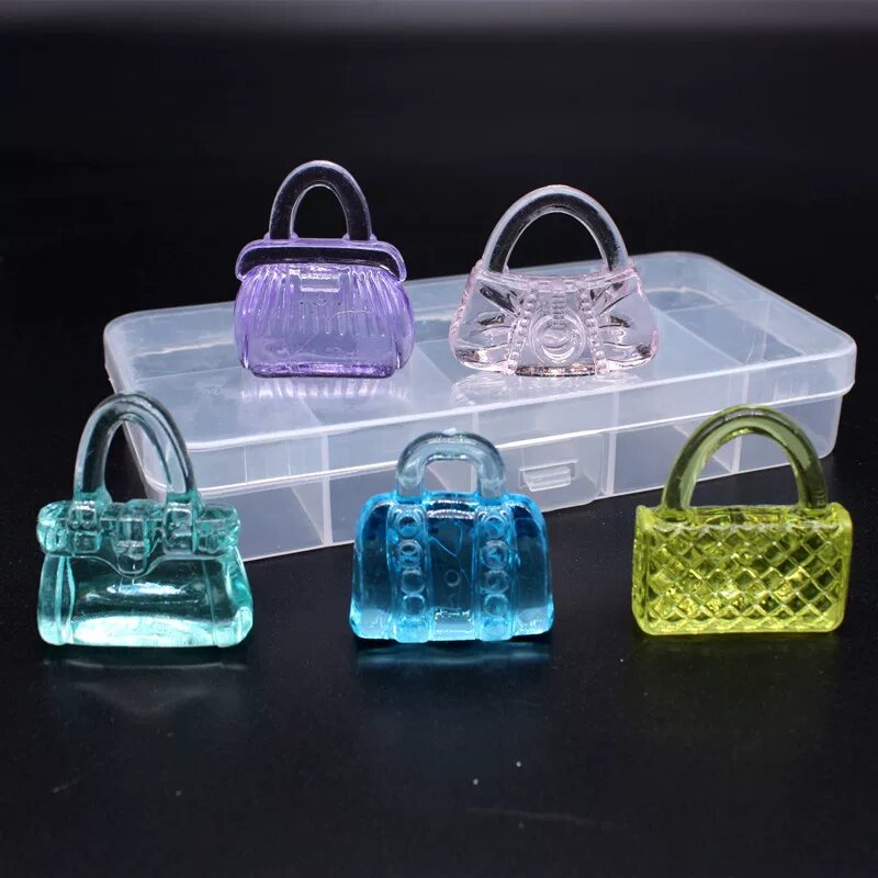Прозрачная акриловая мини-сумочка, сумка-тоут, имитация драгоценных камней, реквизит для ролевых игр, детские