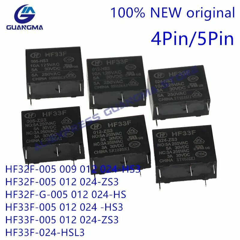 Реле HF33F- 005/012/024 HF33F-024-HS3