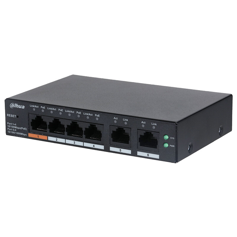 DH-CS4006-4ET-60 PoE коммутатор Dahua