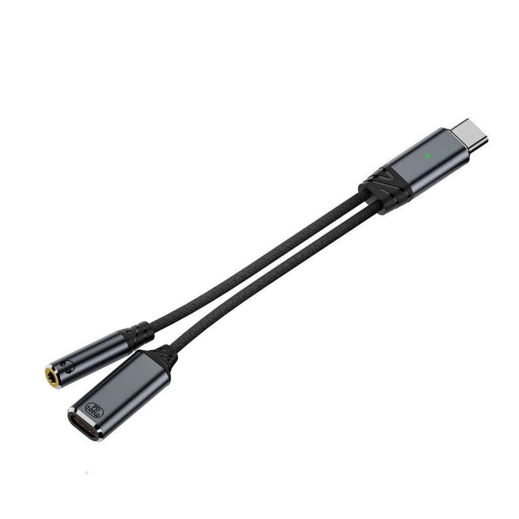 Кабель USB C на 3.5 мм с функцией зарядки, Серый