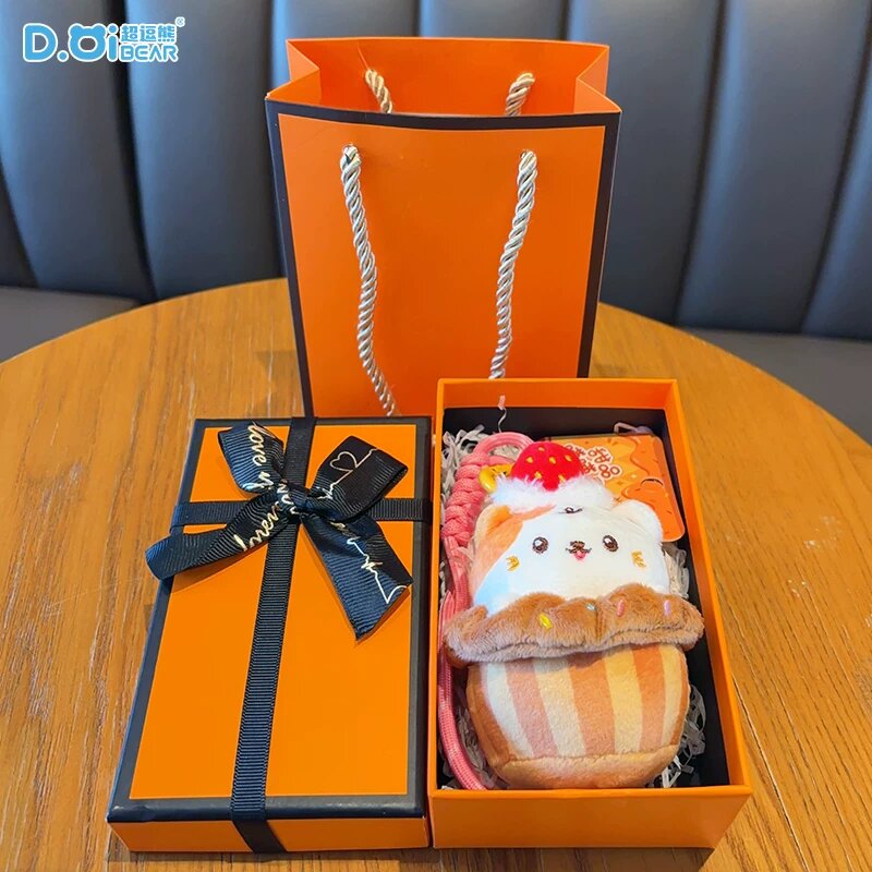 Новинка 2025: плюшевая игрушка-подвеска для ключей, рюкзака, школьной сумки, в виде кота-десерта, котенка,