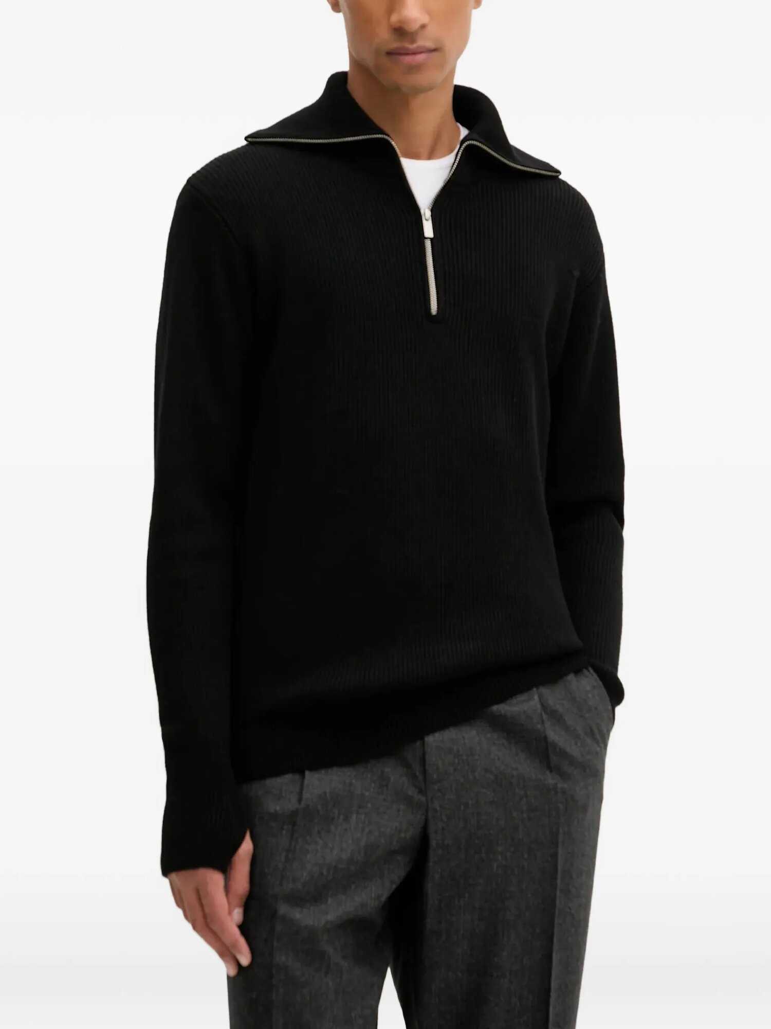 Свитер Half-zip ribbed sweater
