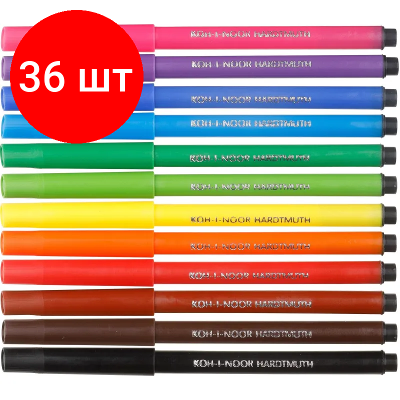Комплект 36 упаковок, Фломастер ZOO 1002 12цв/наб смываемые вентилир. ПВХ с подв 771002AB04TERU