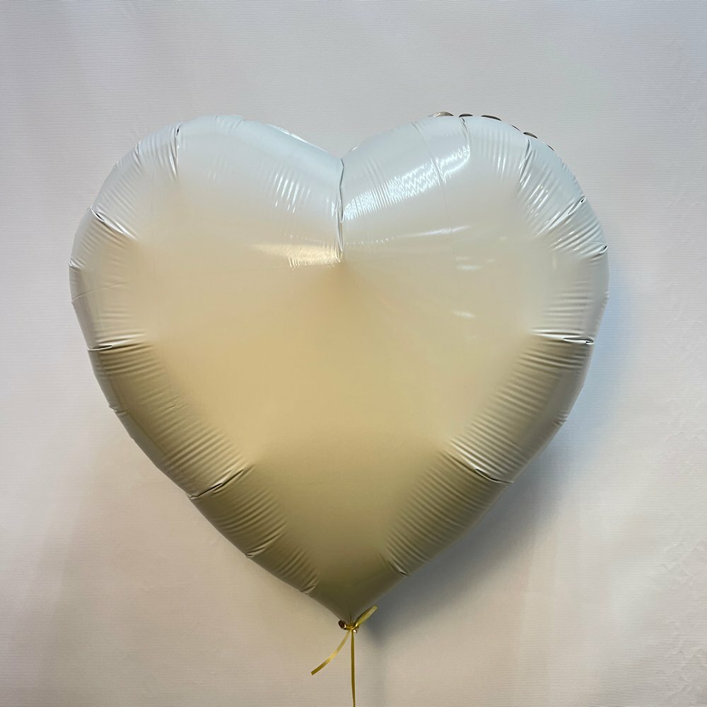 Фольгированная фигура с гелием - Сердце, белое (81 см) + грузик