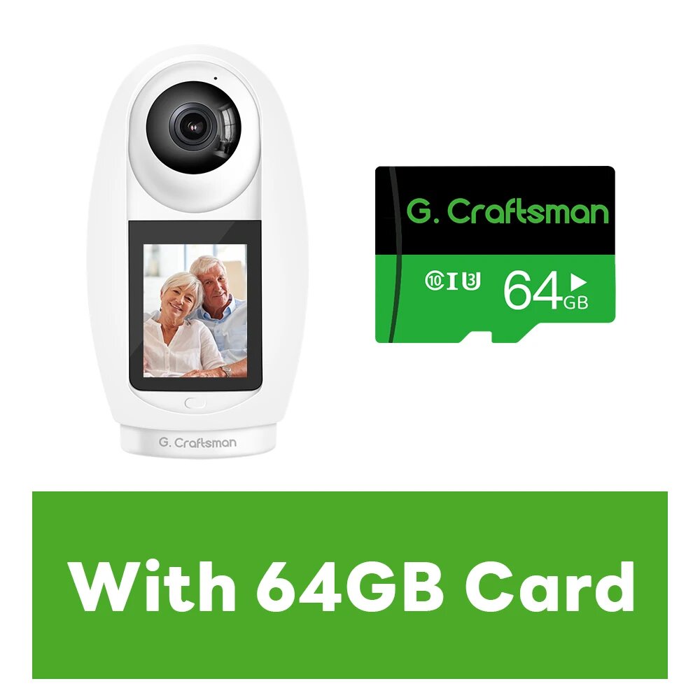 G.Craftsman IP-камера GW-R2FD-M3X для дома с Wi-Fi, двусторонним аудио и отслеживанием людей camera with 64G