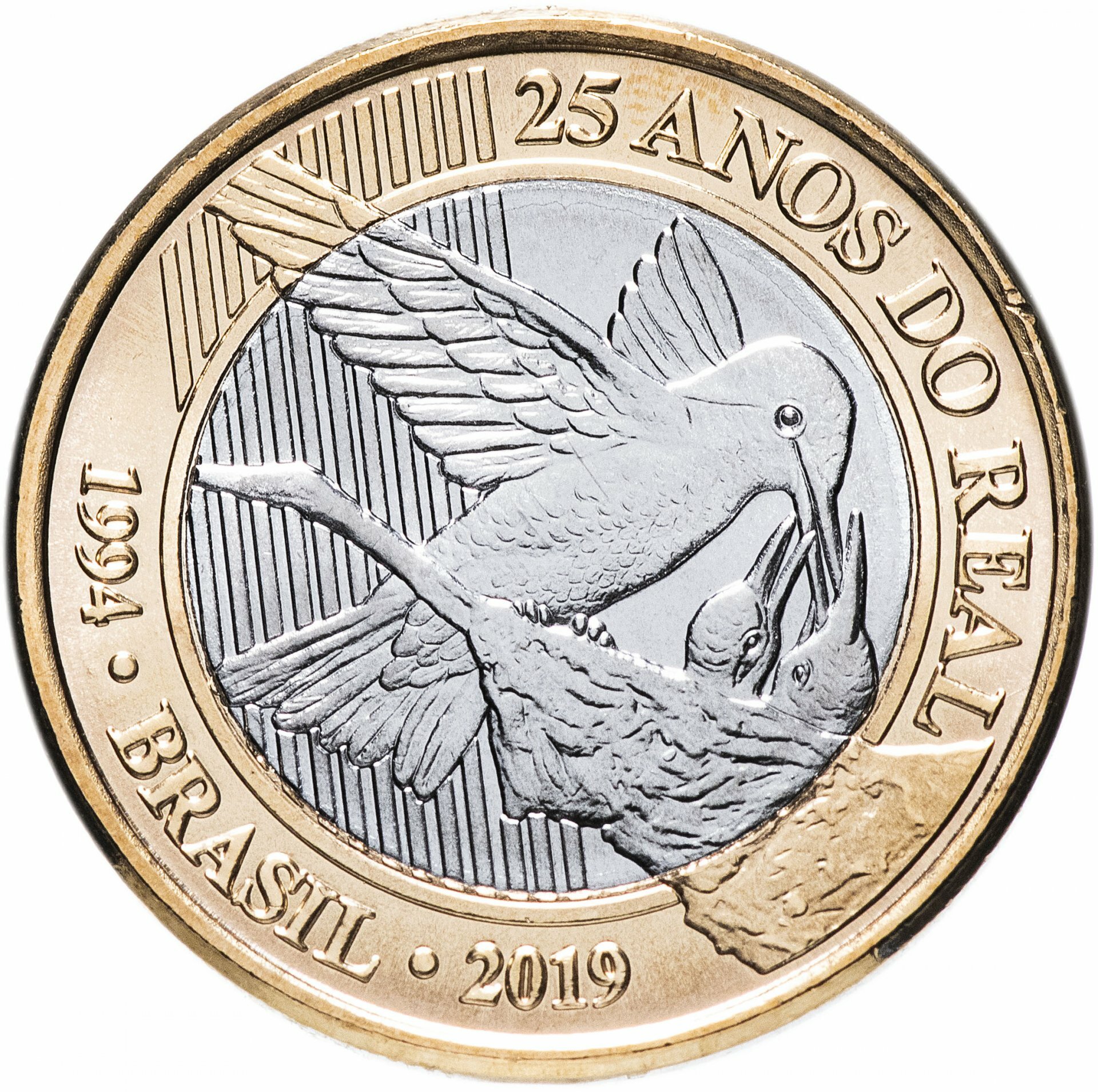 Бразилия 1 реал 2019 "25 лет введению Реала", Биметалл, в сохранности UNC