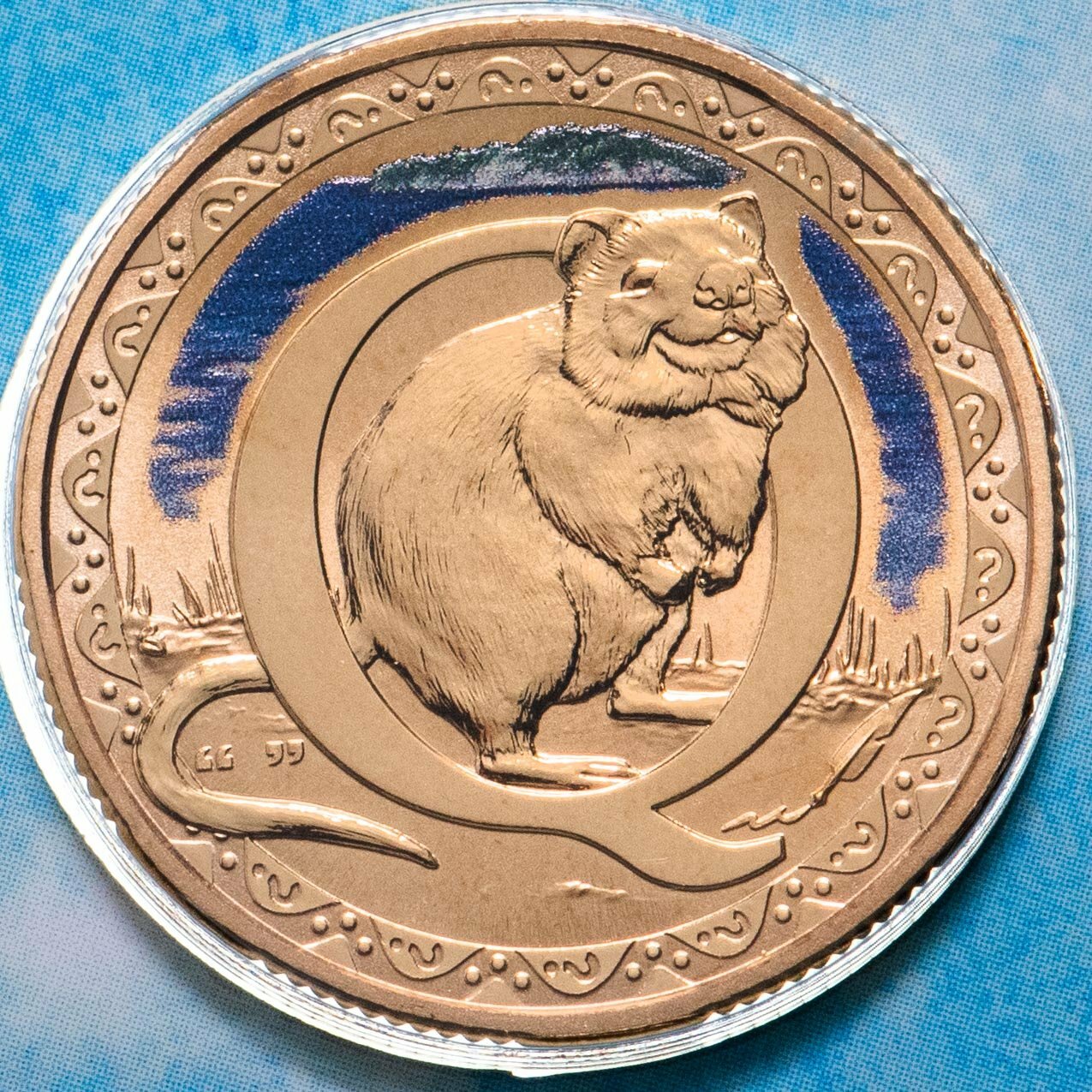 Австралия 1 доллар 2016 "Буква Q", Алюминиевая бронза, в сохранности UNC