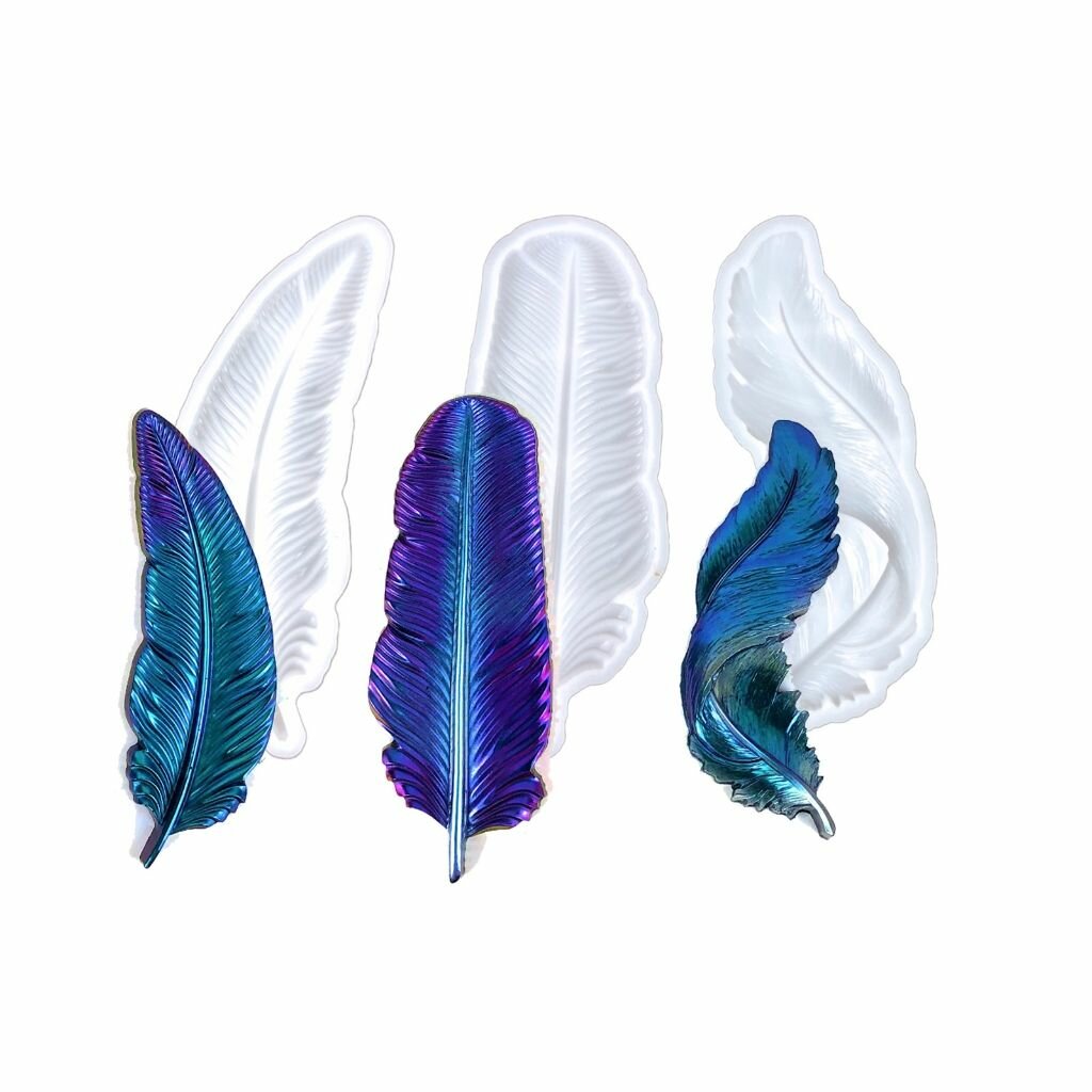 3 шт. 3D силиконовые формы в форме перьев ручной работы из эпоксидной смолы, принадлежности для рукоделия украшения брелков