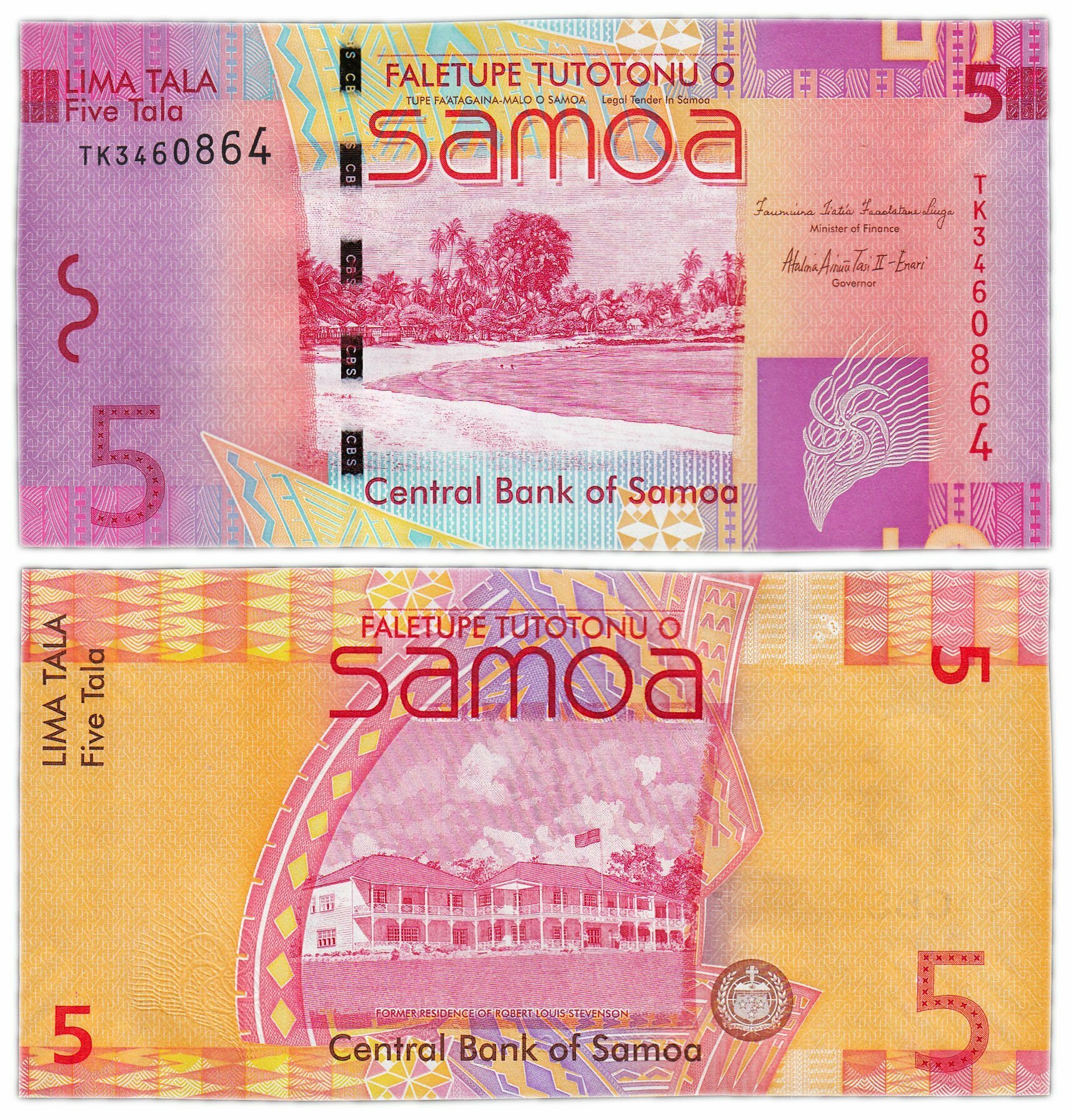 Самоа - 5 тала 2008 2014 года "Пляжи Самоа" Pick - 38b