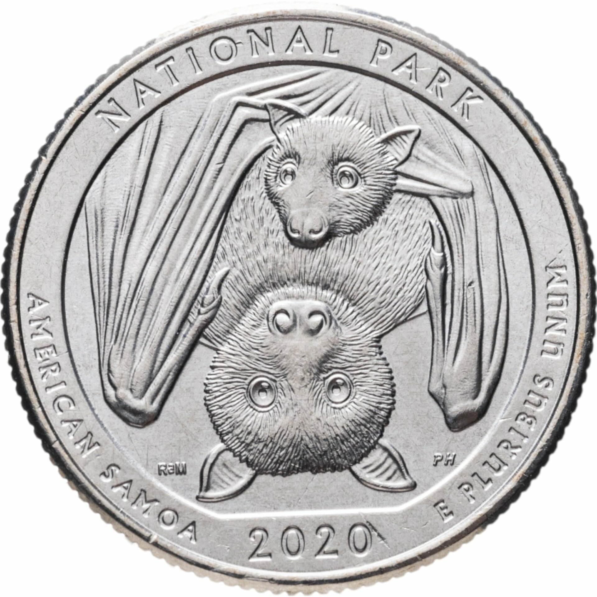 США 1/4 доллара 25 центов, квотер 2020 P — "Национальный парк Американского Самоа" 51-й парк, Мельхиор медь-никель, в сохранности UNC