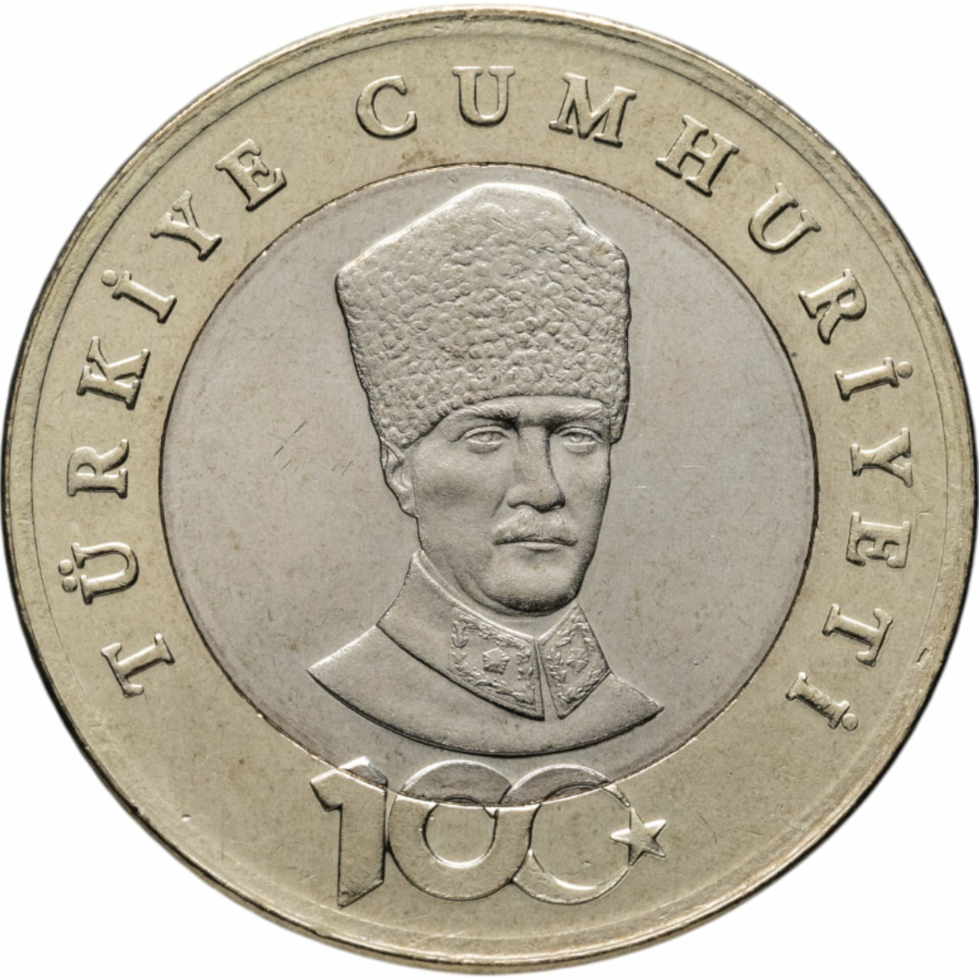 Турция 5 лир 2023 "100 лет Республики", Биметалл, в сохранности UNC