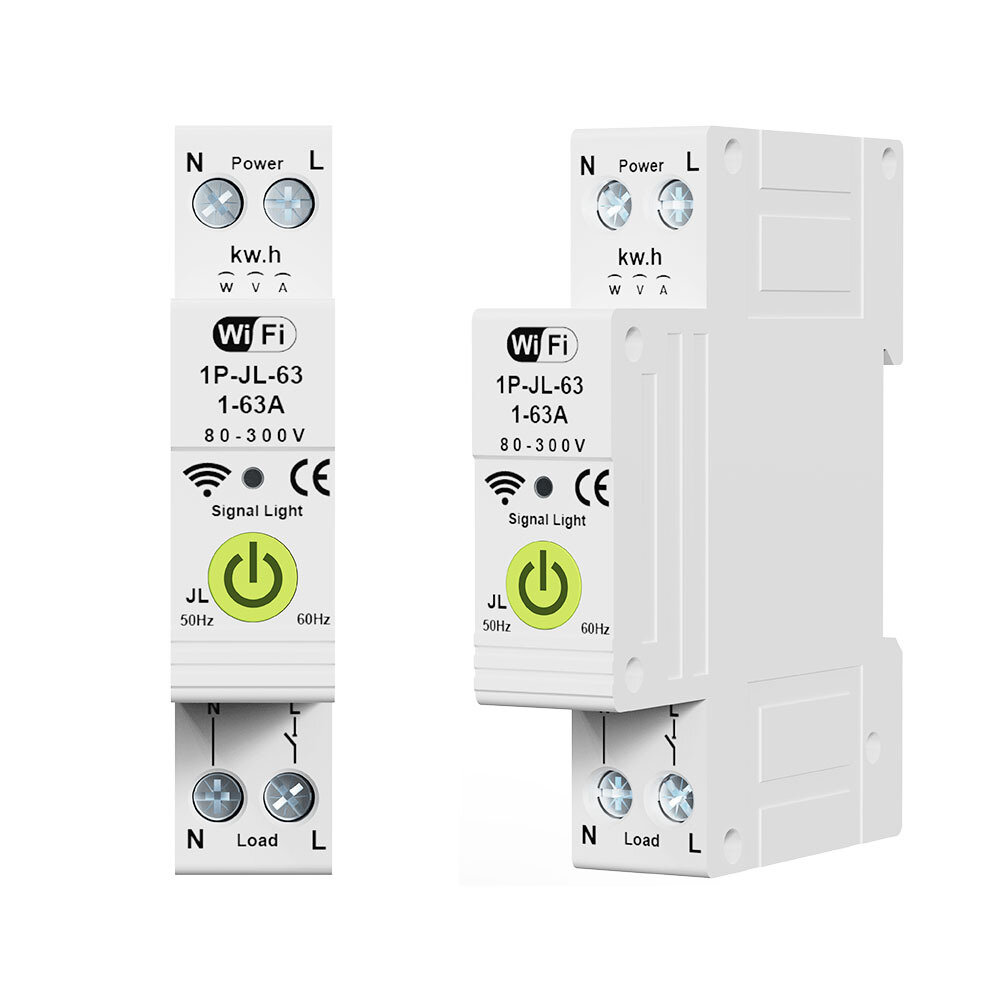 Автоматический выключатель Tuya WiFi с двусторонним измерением, защита от перегрузки, перенапряжения, пониженного напряжения, утечки, водяного насоса, перегрузки, пониженного тока и задержки