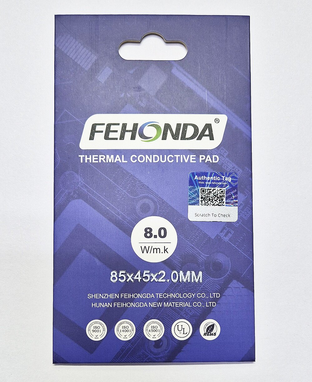 Термопрокладка Fehonda 85x45x2.0мм, 8 Вт/(м·K) FHND-8W-85X45-2.0