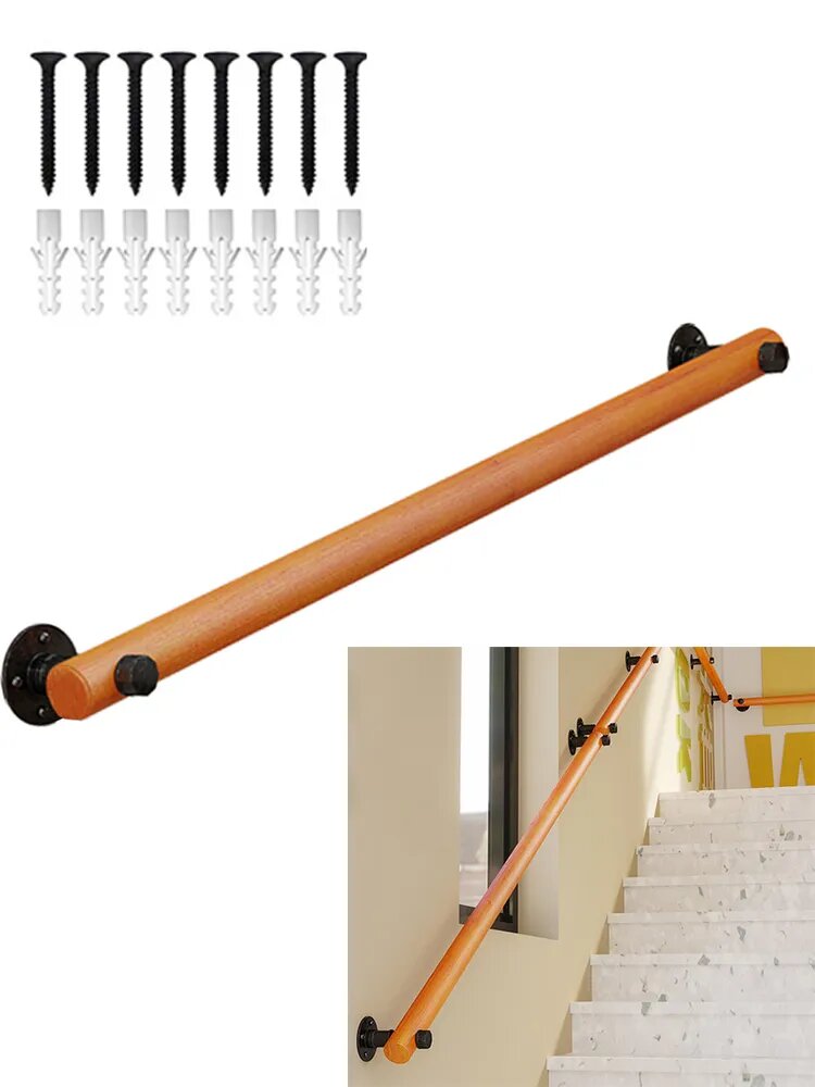 Пристенный поручень, дерево, перила для лестницы, для наружного, 1000mm